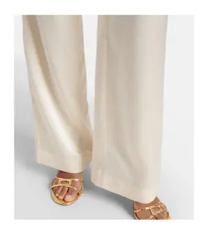 Rebecca Vallance Elise Silk Satin Flared Pants