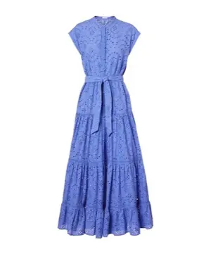 Poupette St Barth Kora Cotton Shirt Dress - Blue