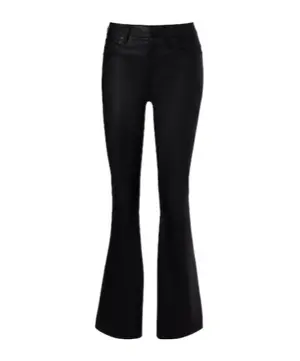 Ag Sophie Leather Bootcut Pants - Black