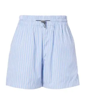 Plan C Striped Cotton Shorts - Blue