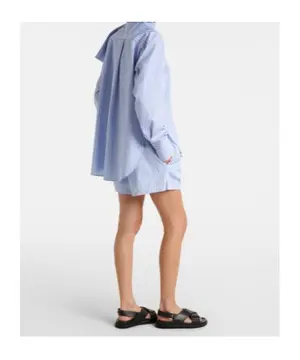 Plan C Striped Cotton Shorts