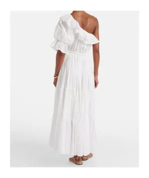 Poupette St Barth Jay Ruffled One-shoulder Maxi Dress