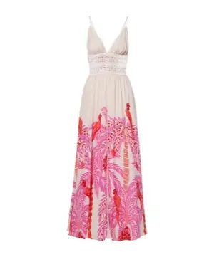 Poupette St Barth Havana Crochet-trimmed Floral Maxi Dress - Pink