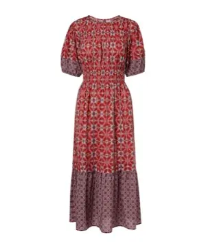 Velvet By Graham & Spencer Maela Printed Cotton Midi Dress - Red