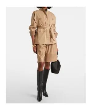 YVES SALOMON Leather Bermuda Shorts