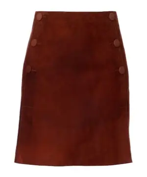 YVES SALOMON Suede Miniskirt - Brown