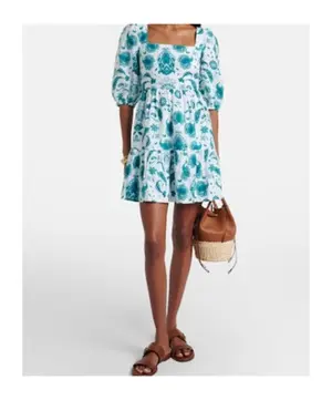 Heidi Klein Kos Paisley Linen Minidress