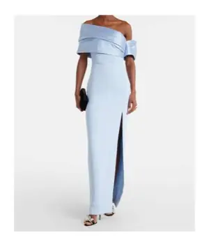Solace Alexis Asymmetric Off-shoulder Gown