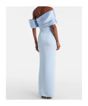 Solace Alexis Asymmetric Off-shoulder Gown
