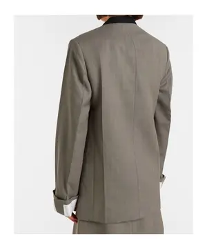Victoria Beckham Herringbone Virgin Wool Blazer