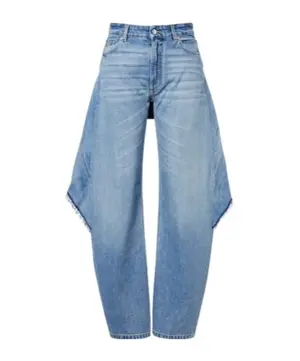 Stella McCartney Paneled Barrel-leg Jeans - Blue