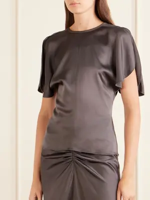 Victoria Beckham Bella's Draped Satin Shirt
