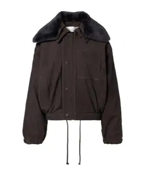Victoria Beckham Shearling-trimmed Suede Blouson Jacket - Black
