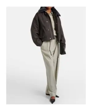 Victoria Beckham Shearling-trimmed Suede Blouson Jacket