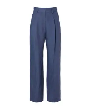 BLAZÉ MILANO Fox Linen Straight Pants - Blue