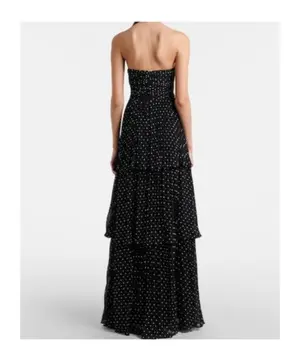 SELF-PORTRAIT Embellished Polka-dot Tiered Gown