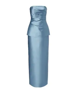 Solace Lucille Strapless Satin Gown - Blue