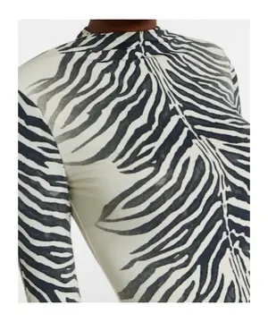 DE LA VALI Kari Zebra-print Maxi Dress