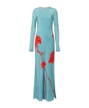 SIR. Amelie Floral Silk Crêpe De Chine Maxi Dress - Blue