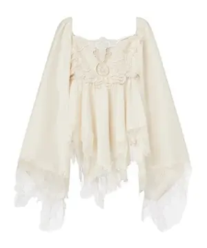 Blumarine Embroidered Lace-trimmed Blouse