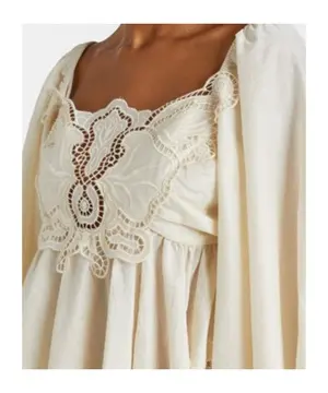 Blumarine Embroidered Lace-trimmed Blouse