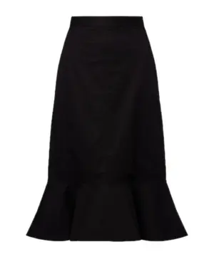 Plan C Ruffled Cotton-blend Poplin Midi Skirt - Black