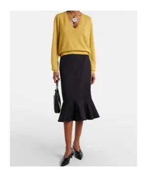 Plan C Ruffled Cotton-blend Poplin Midi Skirt