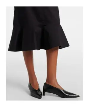 Plan C Ruffled Cotton-blend Poplin Midi Skirt