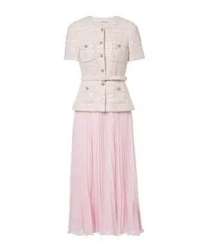 SELF-PORTRAIT Embellished Midi Dress - Pink