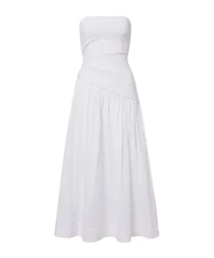 Staud Nia Cotton Midi Dress - White