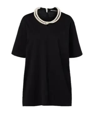 Junya Watanabe Oversized Embellished Cotton T-shirt - Black