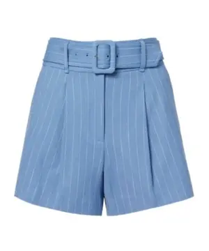 Veronica Beard Piper Striped Linen-blend Shorts