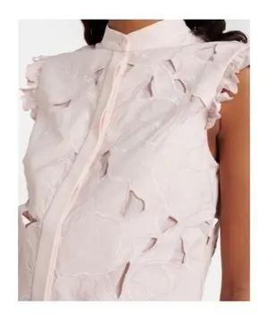 Erdem Embroidered Floral Cotton-blend Top
