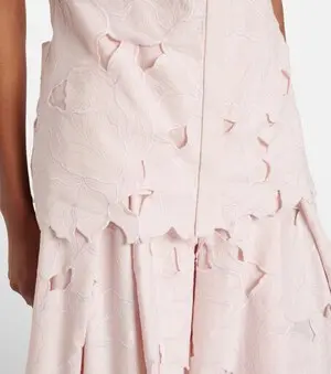 Erdem Embroidered Floral Cotton-blend Top