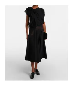 Junya Watanabe Asymmetric Lace-trimmed Midi Dress