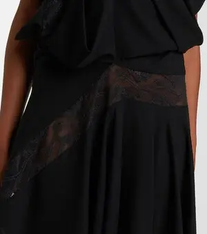 Junya Watanabe Asymmetric Lace-trimmed Midi Dress