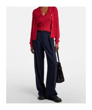 Ralph Lauren Cable-knit Halterneck Silk Top
