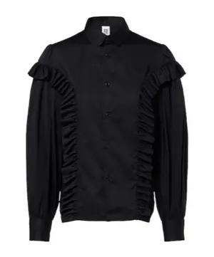 Comme Des Garçons Ruffled Cotton Shirt - Black