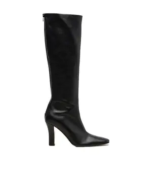 THE ROW Mona Leather Knee-high Boots - Black