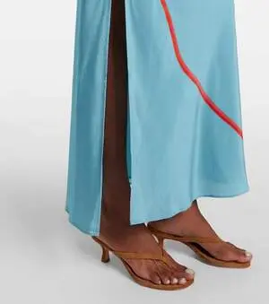 SIR. Amelie Floral Silk Crepe Maxi Dress