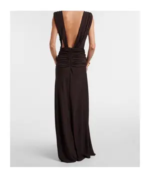 Christopher Esber Stone Pin Draped Jersey Maxi Dress