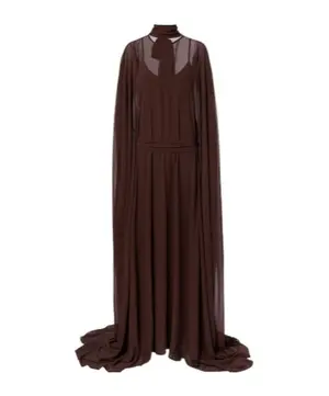 DE LA VALI Nila Chiffon Gown - Black