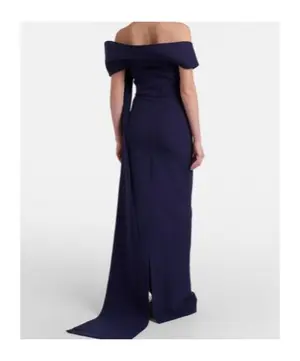 SAFIYAA LONDON Giorgia Off-shoulder Crepe Gown