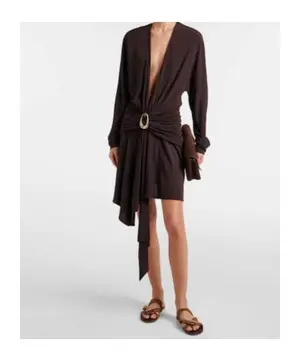 Christopher Esber Stone Pin Draped Jersey Mini Dress