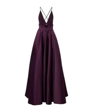 Solace Avallon Cutout Satin Gown - Black