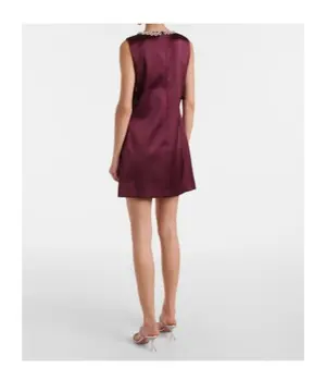 SELF-PORTRAIT Embellished Satin Mini Dress With Bow Details
