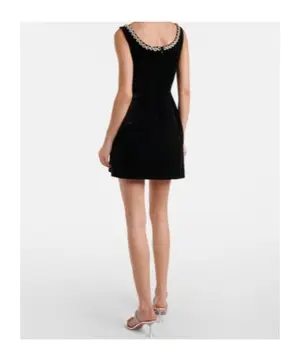 SELF-PORTRAIT Crystal-embellished Velvet Minidress