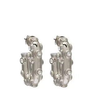 Rabanne Crystal-embellished Hoop Earrings - Gray