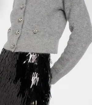 SELF-PORTRAIT Embellished Lace-trimmed Cardigan