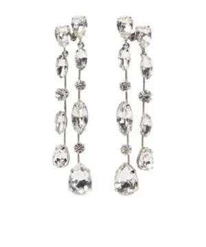 JENNIFER BEHR Nessa Crystal-embellished Drop Earrings - White